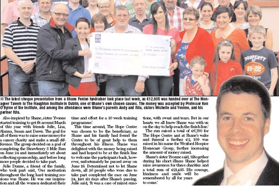 Magnificent €21,455 raised thanks to inspirational Shane | Irish ...