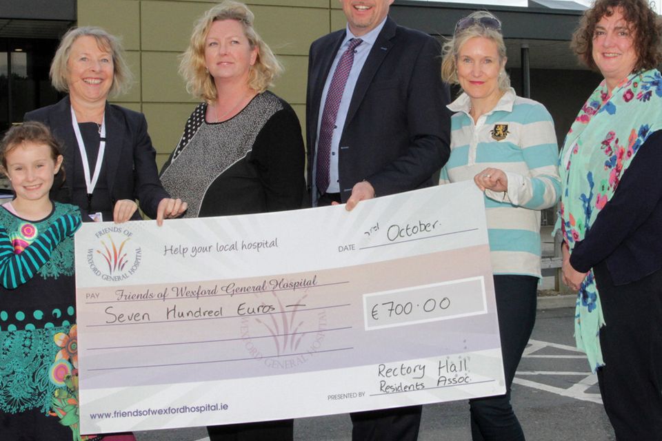 Rectory Hall folk hand over Wexford Hospital fund raising cheque ...