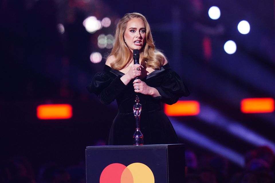 Adele enjoys dominant night during first gender-neutral Brits | Irish ...