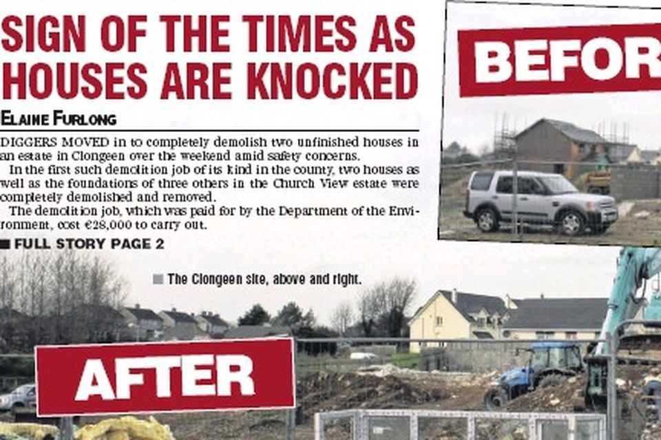 New homes bulldozed | Irish Independent