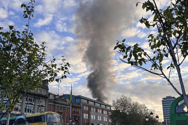 Emergency services attend fire in Dublin city centre; Luas line out of ...