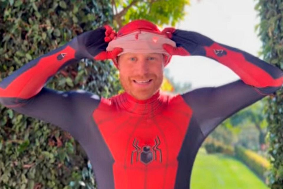 Prince Harry dresses up as Spider-Man in surprise video for children ...