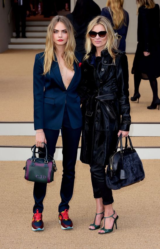 Double trouble: Cara Delevingne and Kate Moss pair up for Burberry at ...