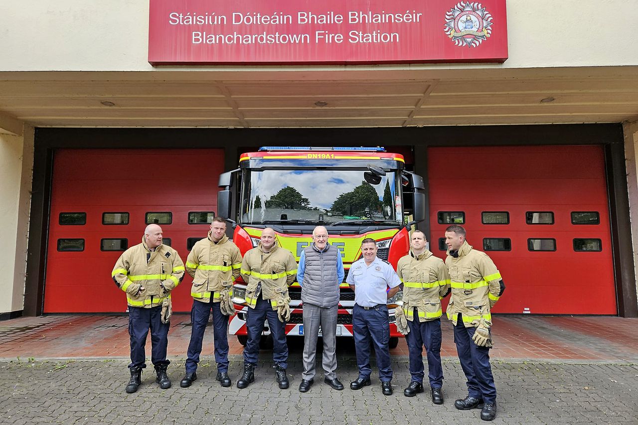 Former Dublin firefighter celebrates 80th birthday with crew from his ...