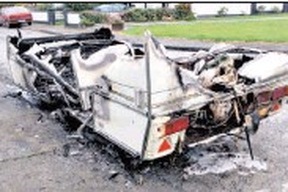 Residents shocked as vandals burn caravan to the ground | Irish Independent