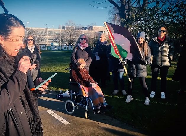 Mothers Against Genocide protest outside RTE headquarters in Dublin ...