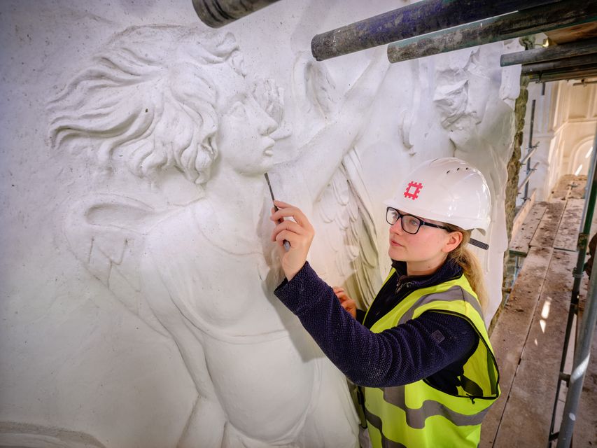400-year-old plaster friezes at Hardwick Hall protected for future ...