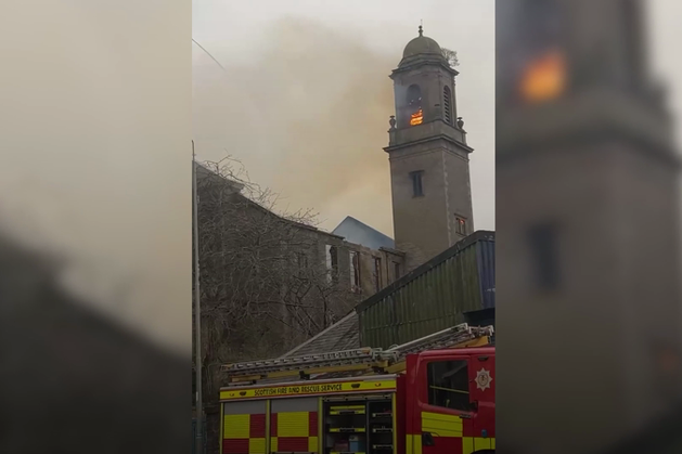 Fire crews extinguish blaze in derelict Brechin church | Irish Independent