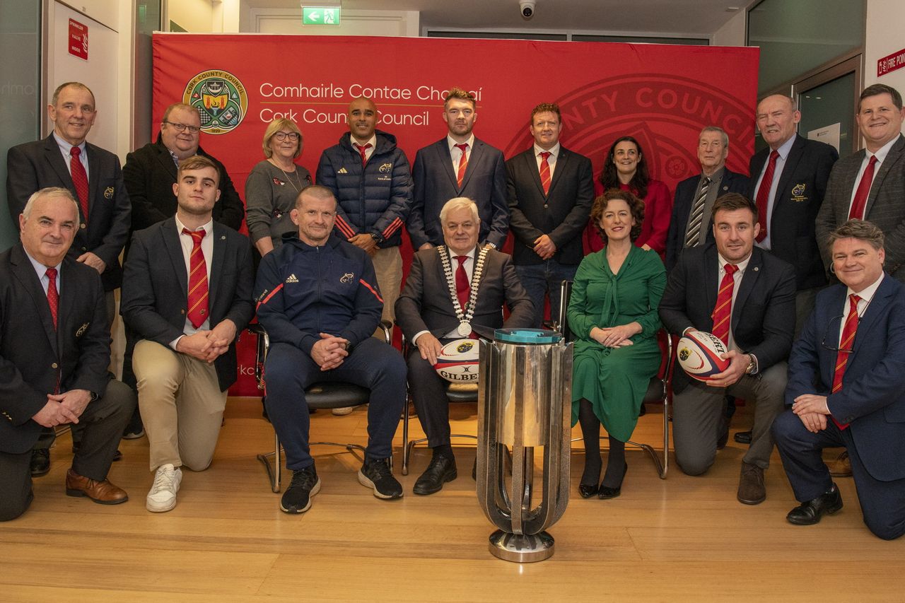 Munster rugby team honoured with civic reception at Cork County Hall ...