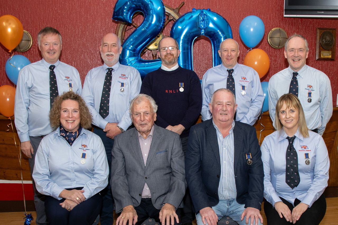 Eight Wexford RNLI members honoured with long service medals | Irish ...