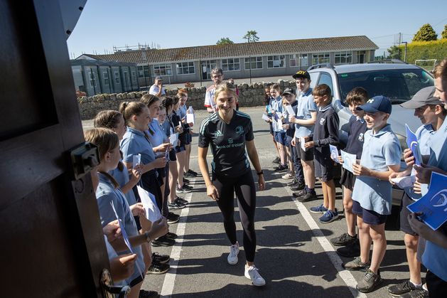 Rugby international Anna Doyle returns to her Wicklow school to ...