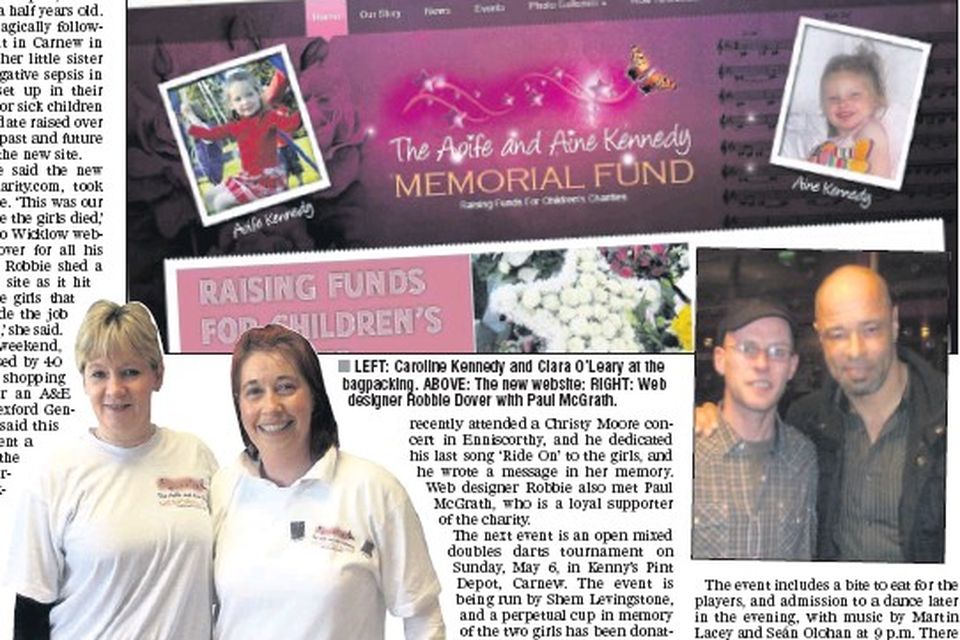 Charity website remembers little sisters Aoife and Aine | Irish Independent