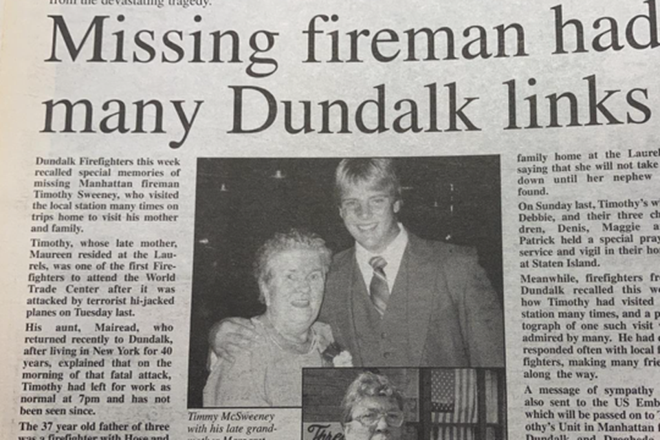 Fireman with Dundalk links was among the first into the towers | Irish ...