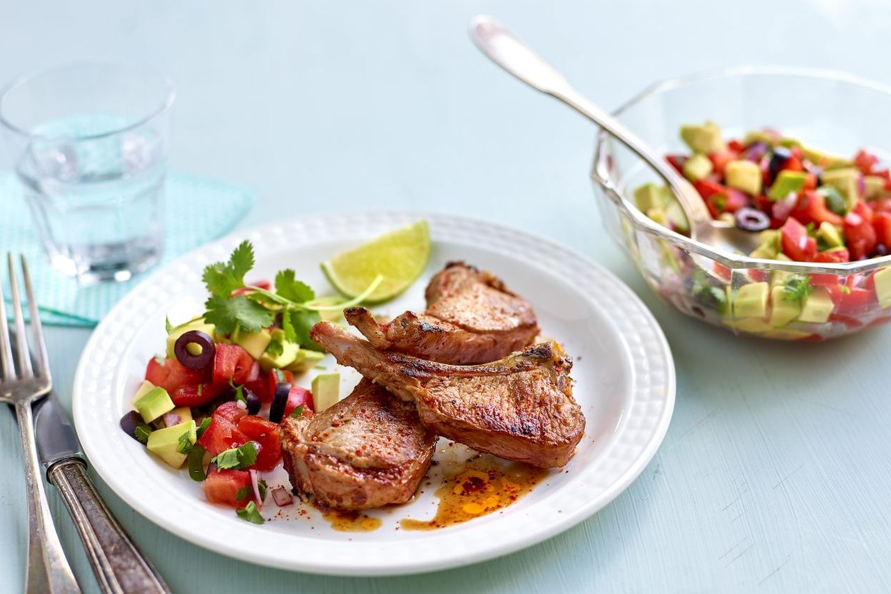 Video: Chef Stuart O'Keeffe dishes up Spicy Lamb Chops with Avocado and ...