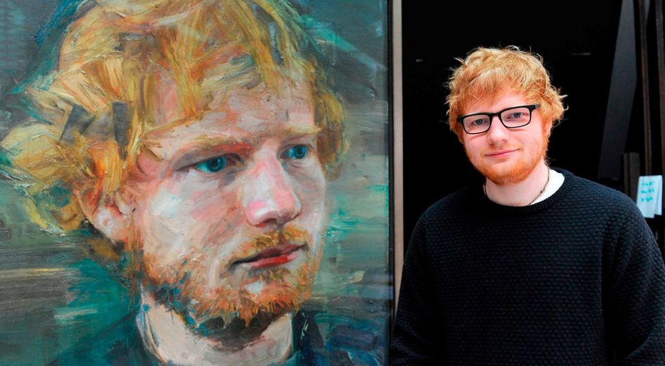From guitars to paintbrushes... Ed Sheeran shares self-portrait for ...