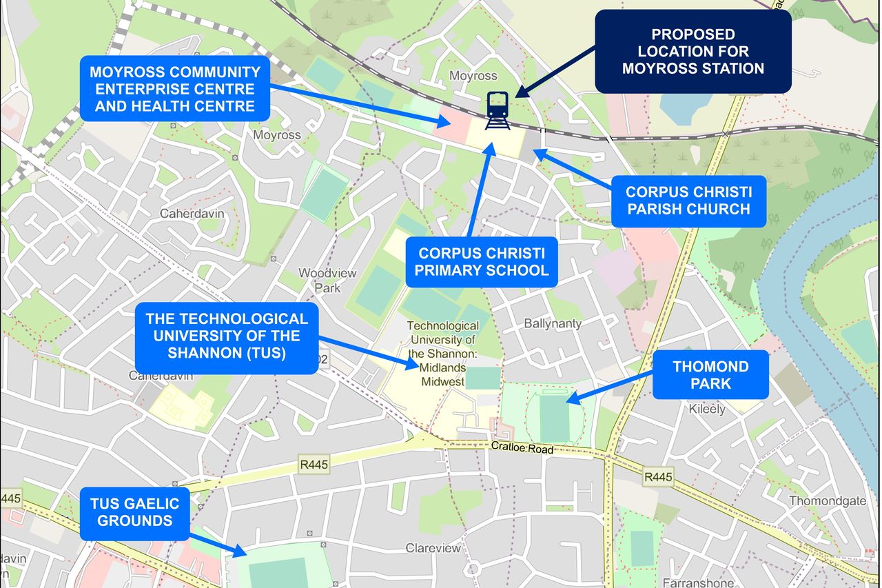 Location of new Limerick train station revealed by Iarnród Éireann ...