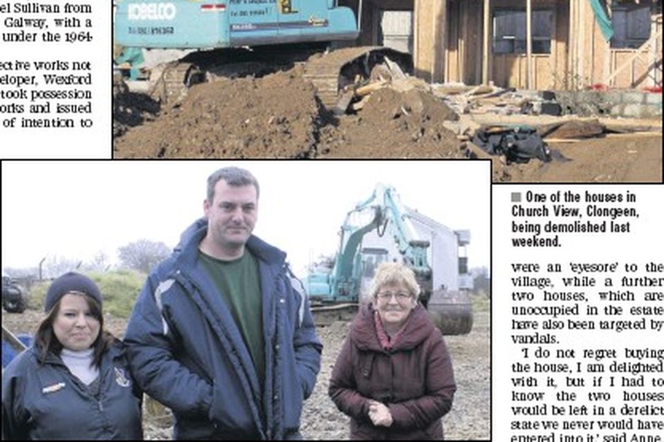 New homes bulldozed | Irish Independent