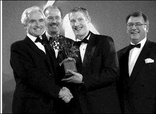 Graham Geraghty, Meath receives his 1999 Eircell GAA Football All Star ...