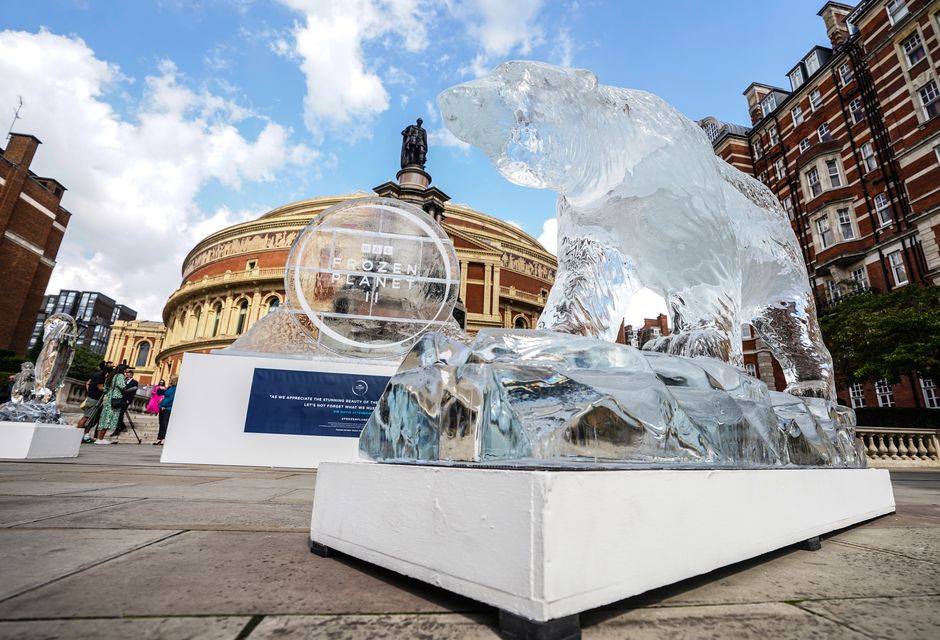 BBC launches Frozen Planet II with melting ice sculptures in London ...