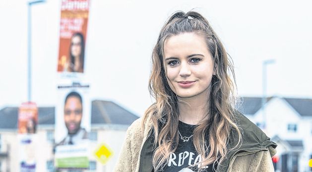 Young candidate: Carah (19) puts name on ballot paper | Irish Independent
