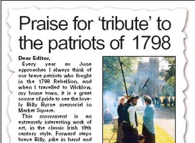 Praise for 'tribute' to the patriots of 1798 | Irish Independent