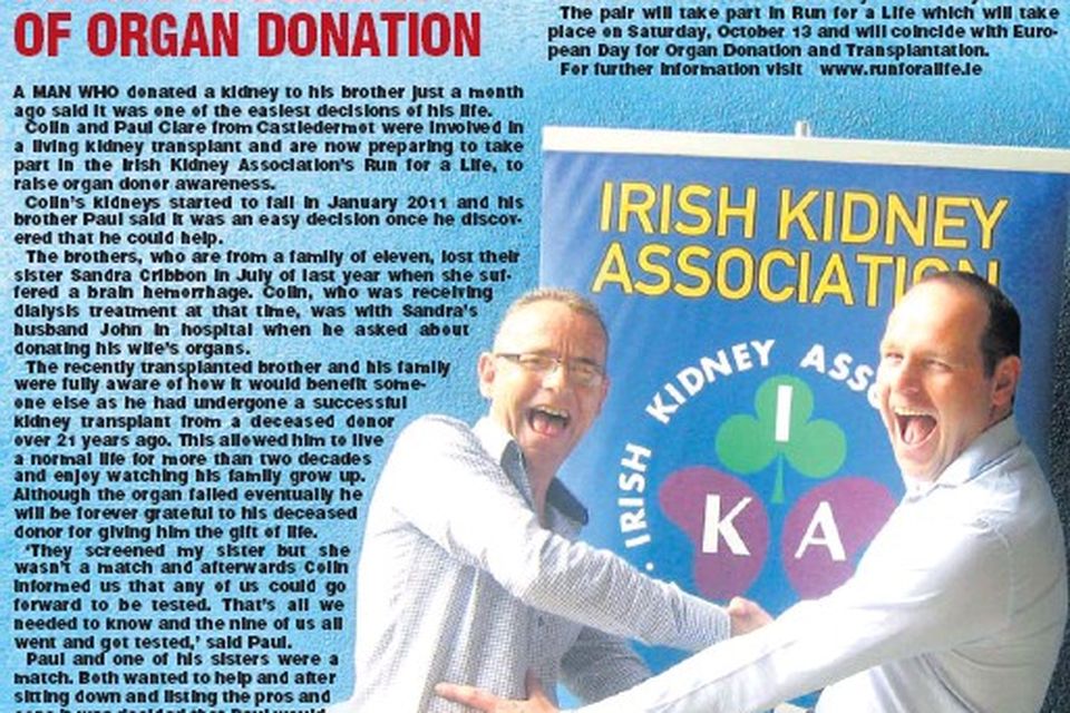 'Giving brother one of my kidneys was an easy decision' | Irish Independent