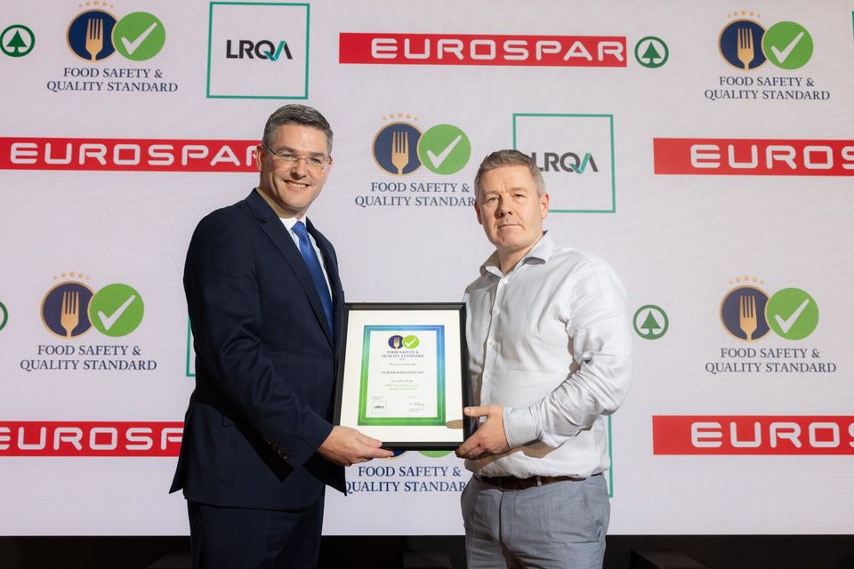 Eurospar Baltinglass presented with food safety and quality award ...