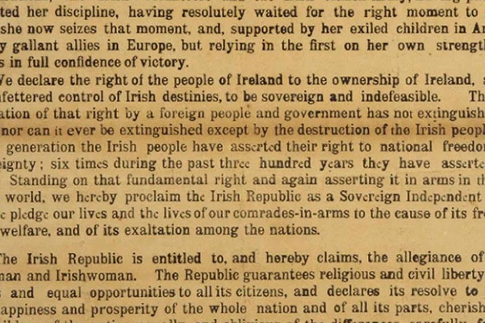 Proclamation remains greatest legacy left by the leaders of 1916 ...