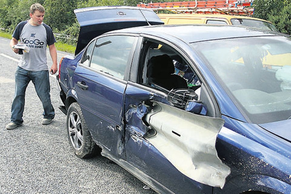 Driver escapes by inches as crash barrier rips through car | Irish ...