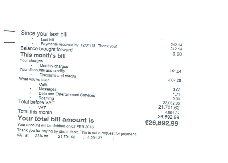 Dublin man 'in disbelief' after allegedly receiving €26k roaming bill ...