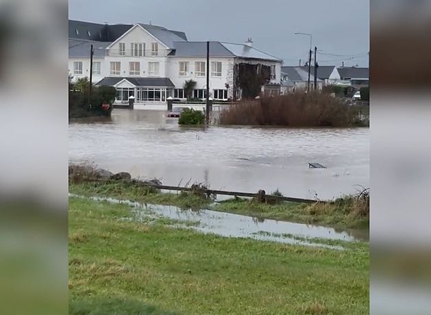 Storm Babet floods fields, playground and caravan park in Co Cork ...