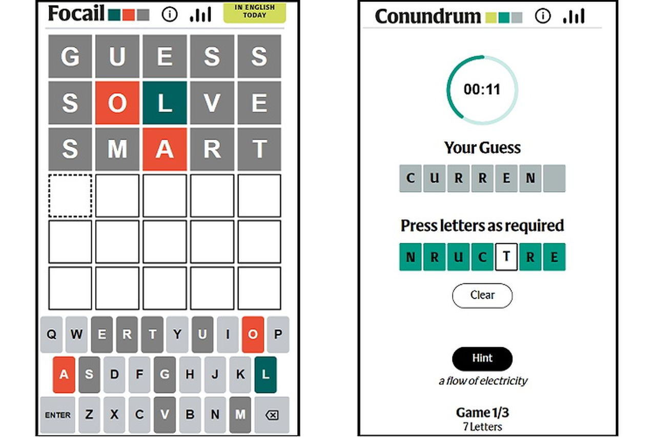 Have you tried Focail and Conundrum, your daily brain-boosting word ...