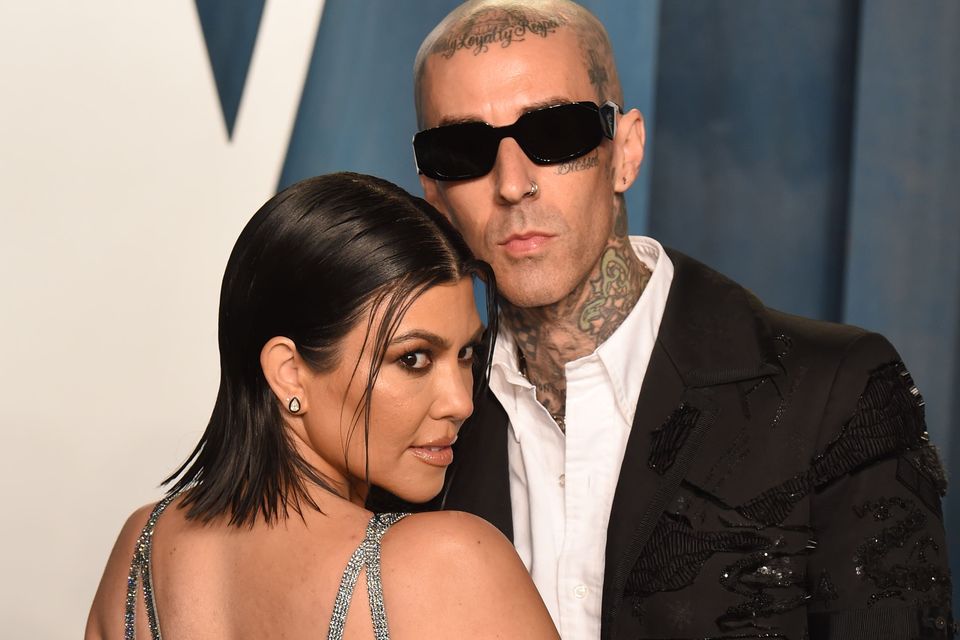 Travis Barker pictured being taken to hospital following medical issue ...